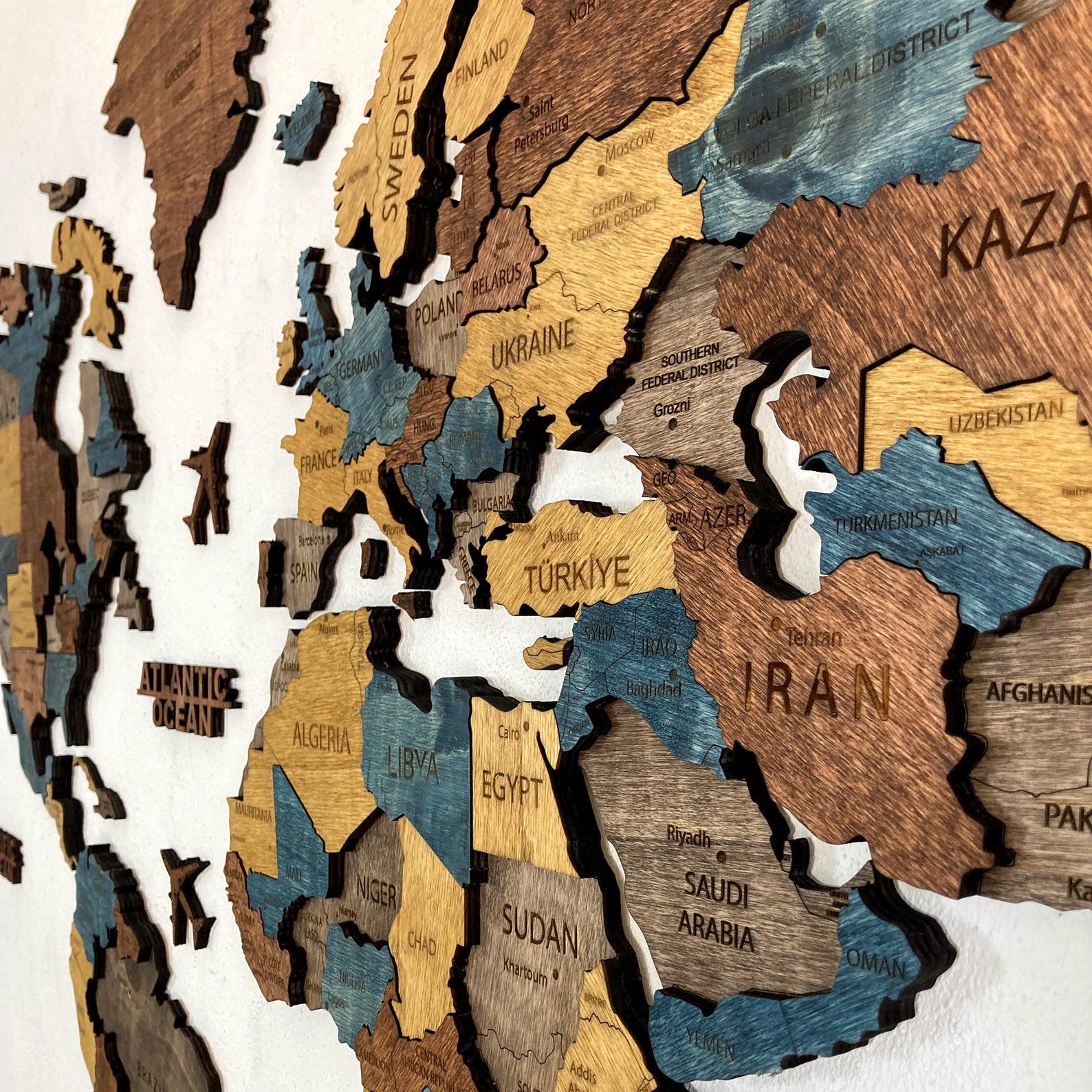 Wooden World Map, Apartment Wall Maps Decor, Wall Decoration, Travel ...