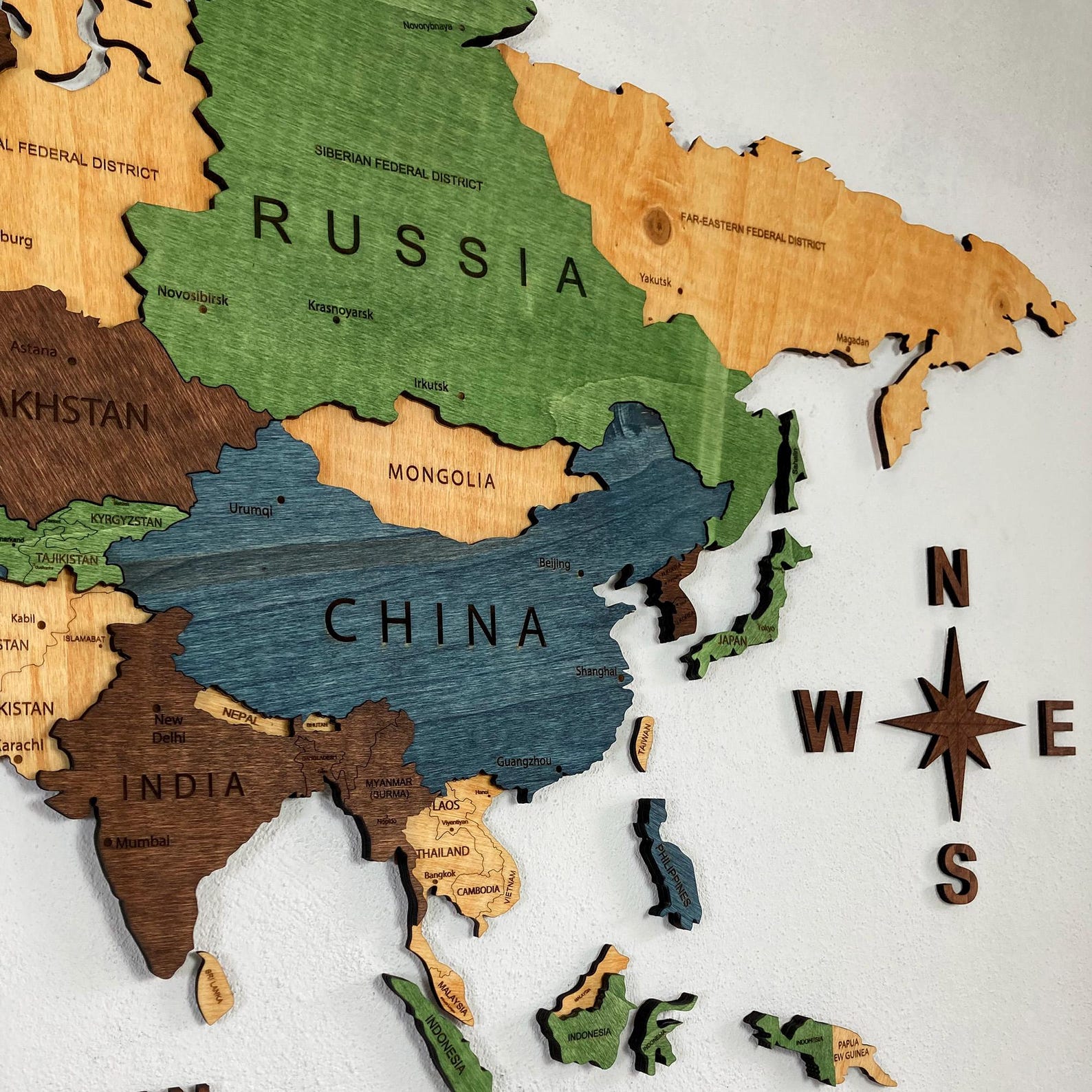 Exotic Wooden World Map, Apartment Wall Maps Decor, Wall Decoration ...
