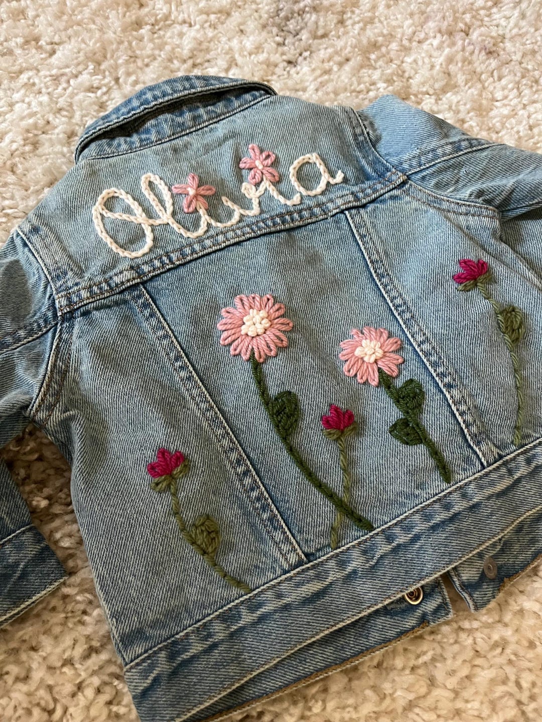 Personalized Embroidered Kids Jean Jacket - Etsy