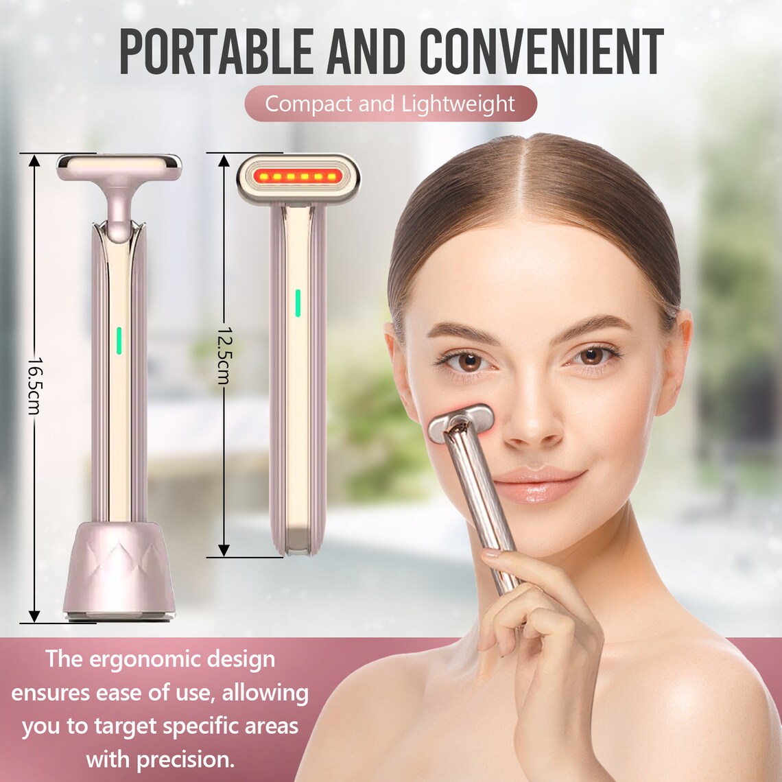 Giya Red Light Therapy Wand 4 in 1 Face and Neck Lifting Tool for ...