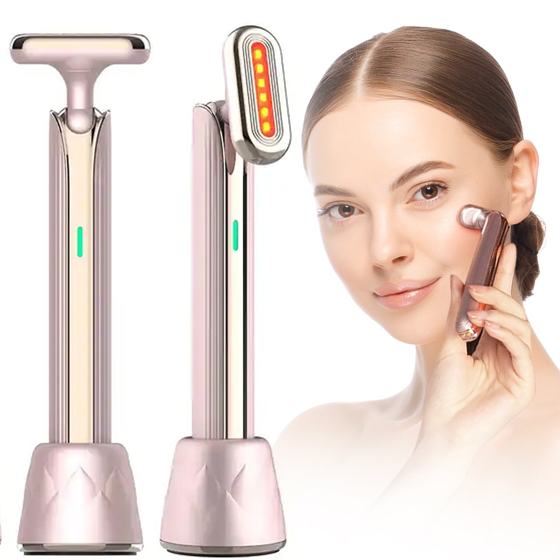 Giya Red Light Therapy Wand 4 in 1 Face and Neck Lifting Tool for ...