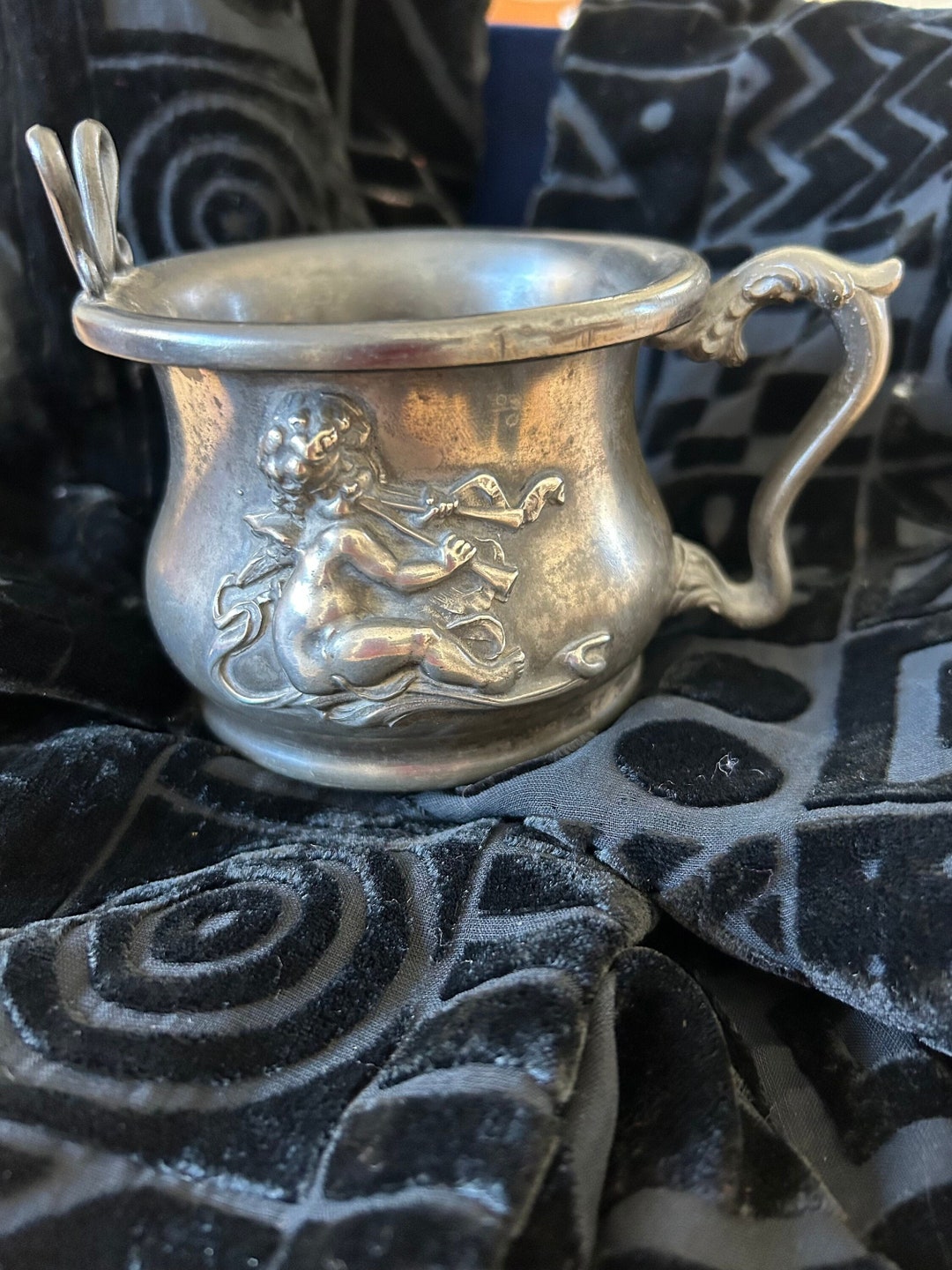 Rare 19th Century Antique Silverplate Cup/container With Repousse ...