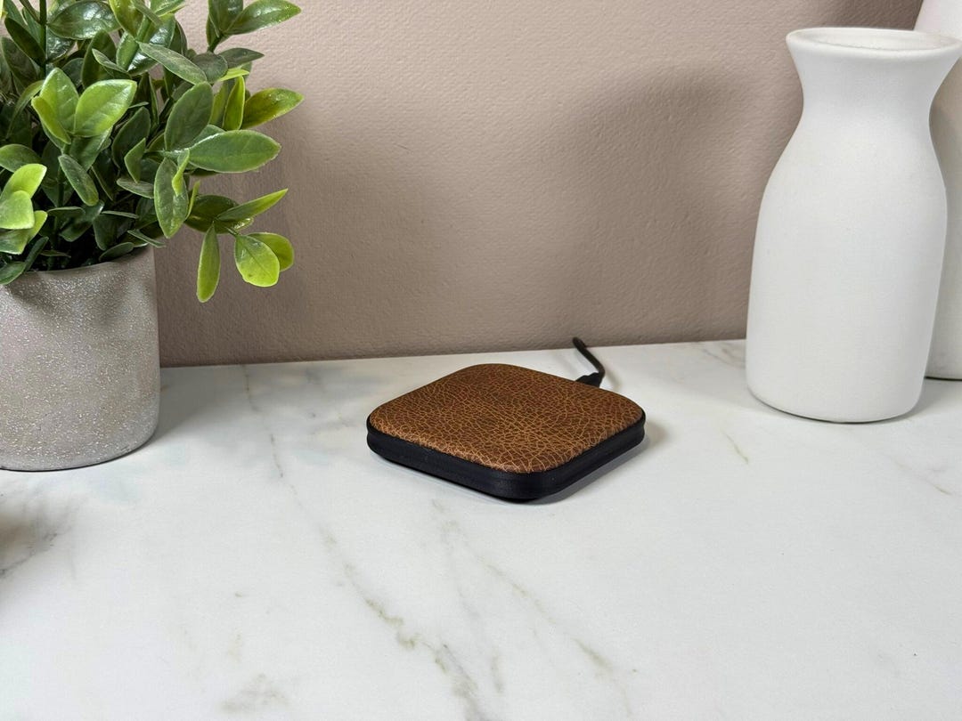 Italian Leather Wireless Charger - Leather Charging Pad - Leather ...