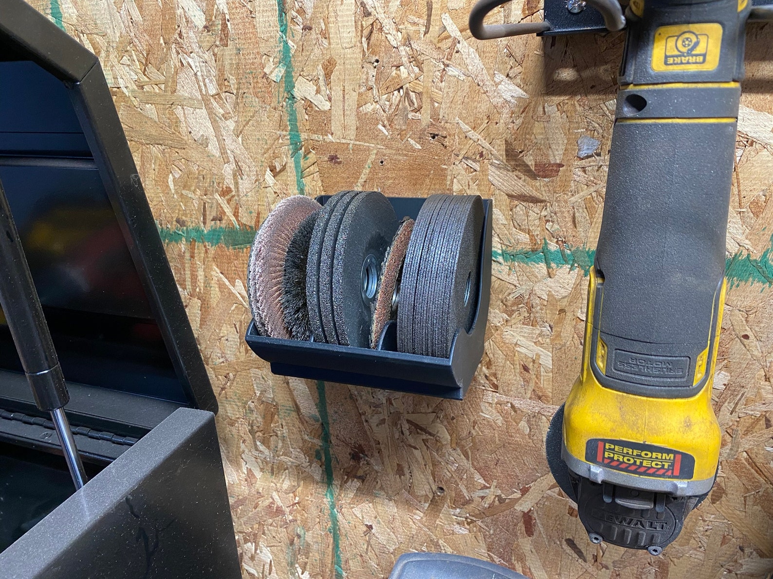 Angle Grinder Disc Holder - Disk Organizer (4.5" Disks), Wall Mounted ...