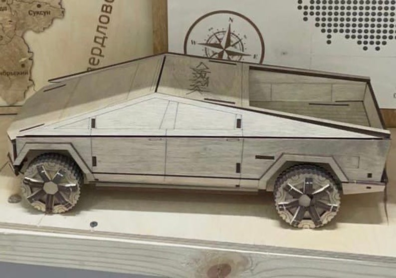 Laser Cut Telsa Cybertruck CDR DXF SVG Pdf Ai Vector File With Assemby ...