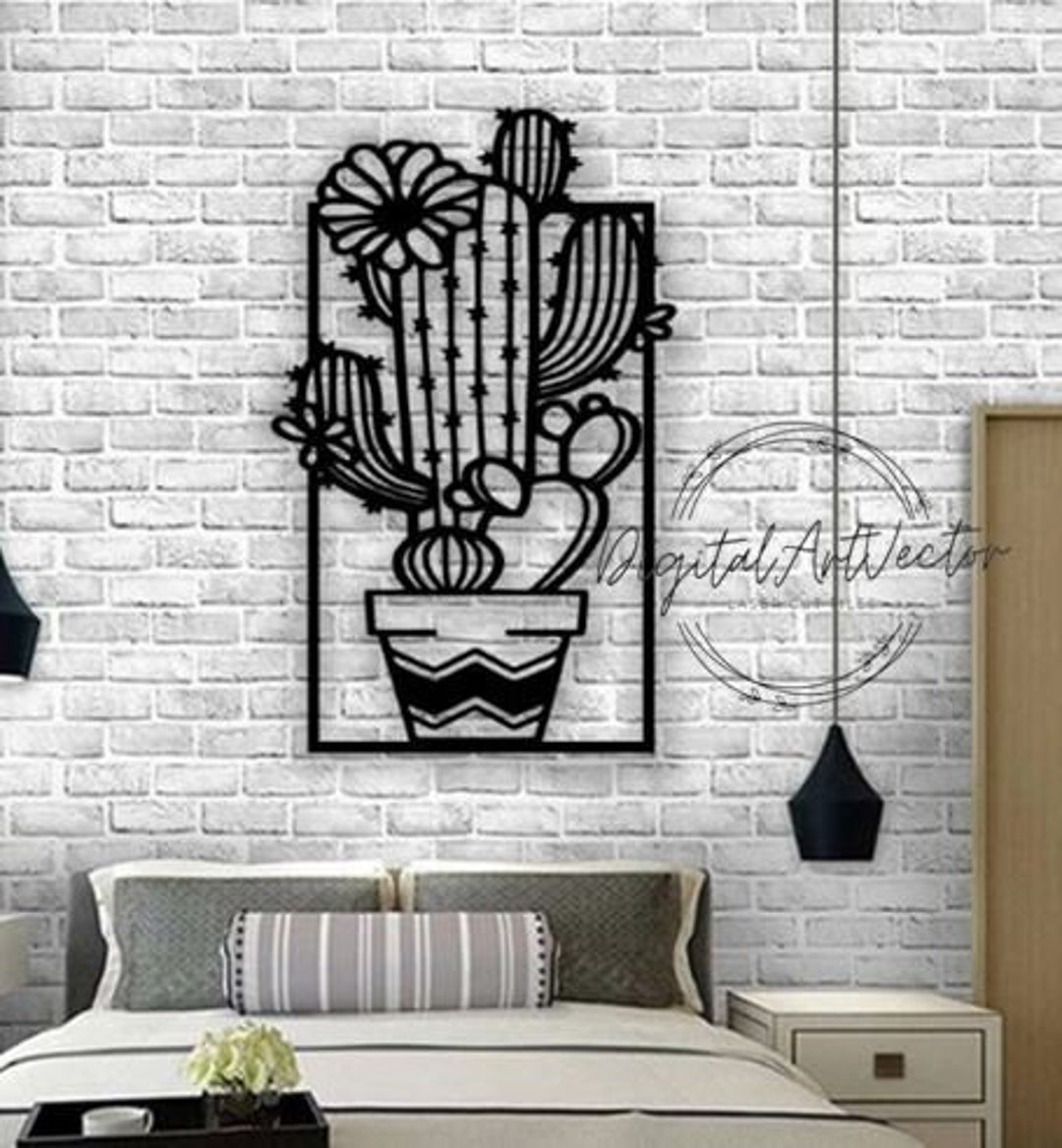 Laser Cut Cactus Wall Art CDR DXF SVG Pdf Ai Vector Files - Etsy