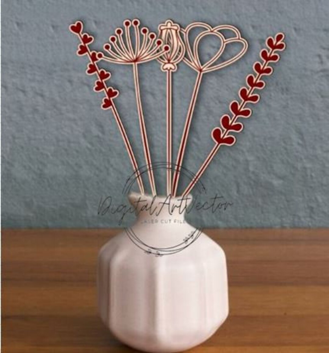 Laser Cut Wooden Flower Models CDR DXF SVG Pdf Ai Vector Files - Etsy