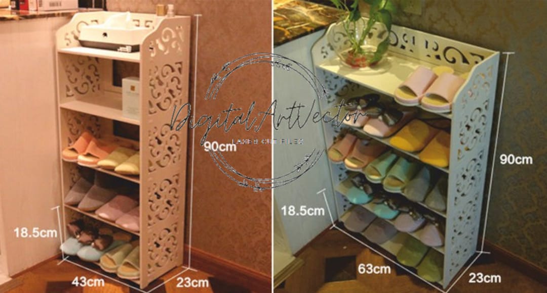 Laser Cut Shoe Cabinet 3 Different Size CDR DXF SVG Ai Pdf Vector File ...