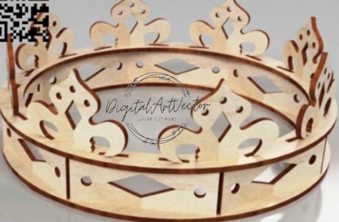 Laser Cut Crown Corona CDR DXF SVG Pdf Ai Vector File - Etsy
