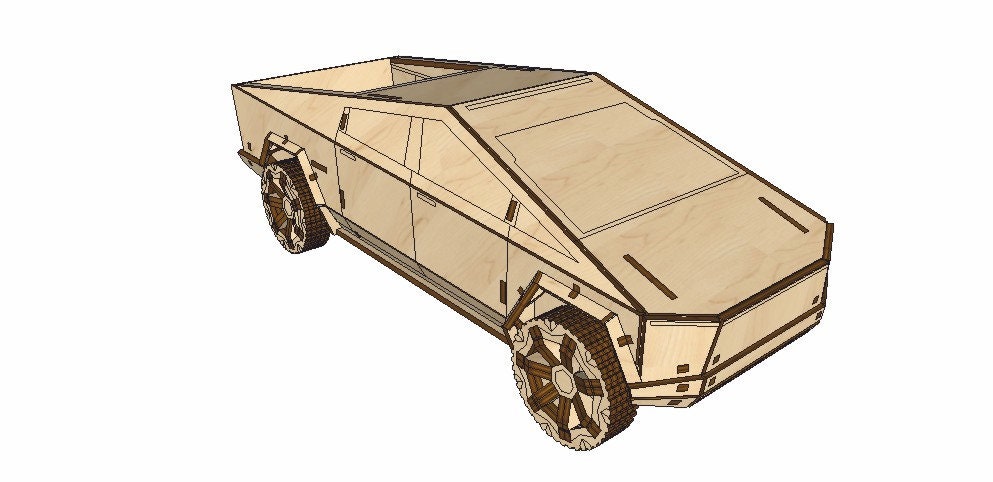 Laser Cut Telsa Cybertruck CDR DXF SVG Pdf Ai Vektordatei Mit ...