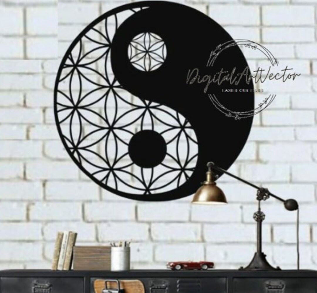 Laser Cut Ying Yang Wall Art CDR DXF SVG Pdf Ai Vector File - Etsy
