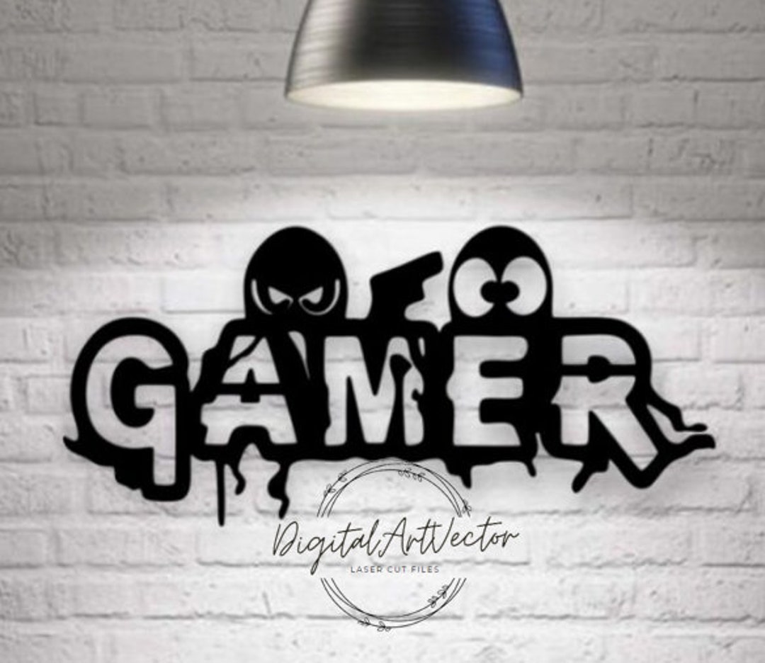 Laser Cut Gamer Wall Art CDR DXF SVG Pdf Ai Vector File - Etsy