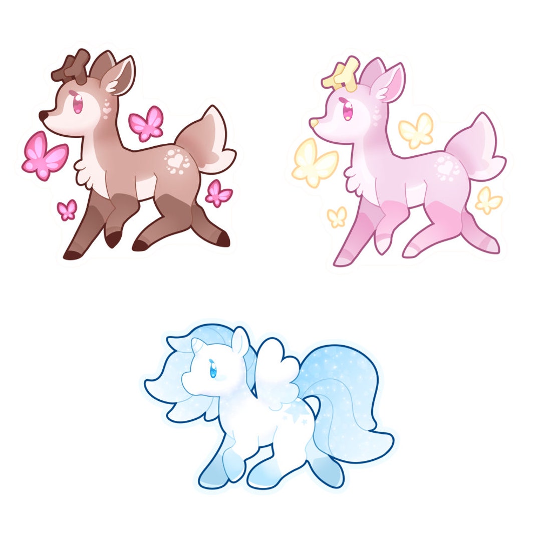 Cute Pastel Animal Vinyl, Waterproof Stickers - Winged Unicorn, Pink ...