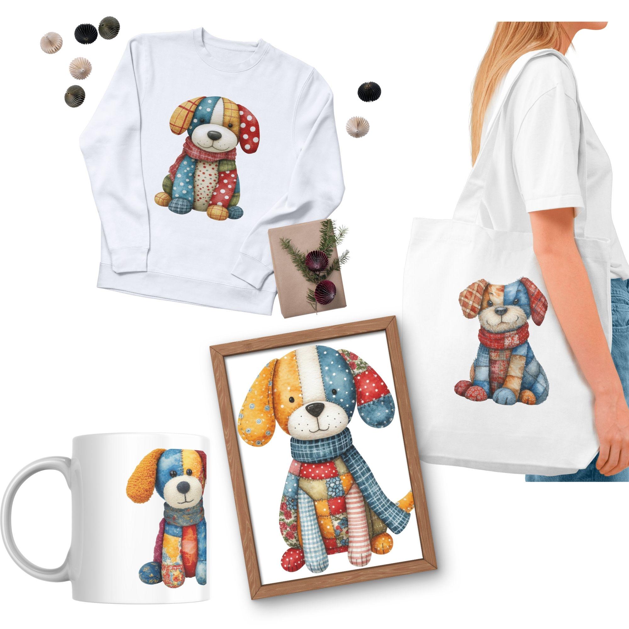 Patchwork Dog Plush Toy Clipart: 10 PNG Files (digital Download) - Etsy