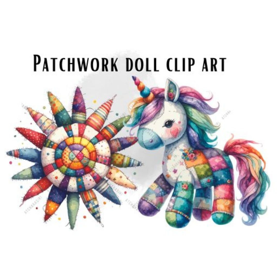 Patchwork Doll Clip Art ,whimsical Kawaii Doll Clip Art - Etsy