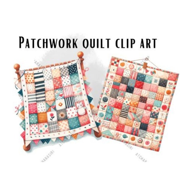 Patchwork Quilt Clip Art - Etsy