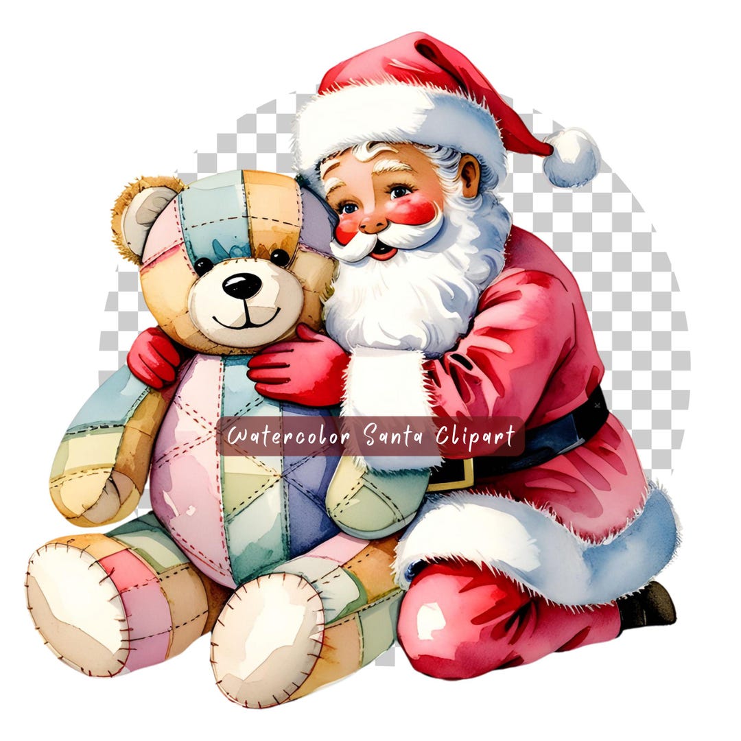 Watercolor Santa Clipart 12 PNG Files 2100x2100 Px, 300 DPI - Etsy