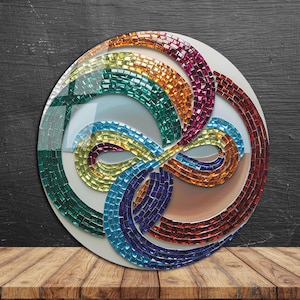 Infinity Symbol Glass Wall Art-round Ancient Mosaic-modern Art-round ...