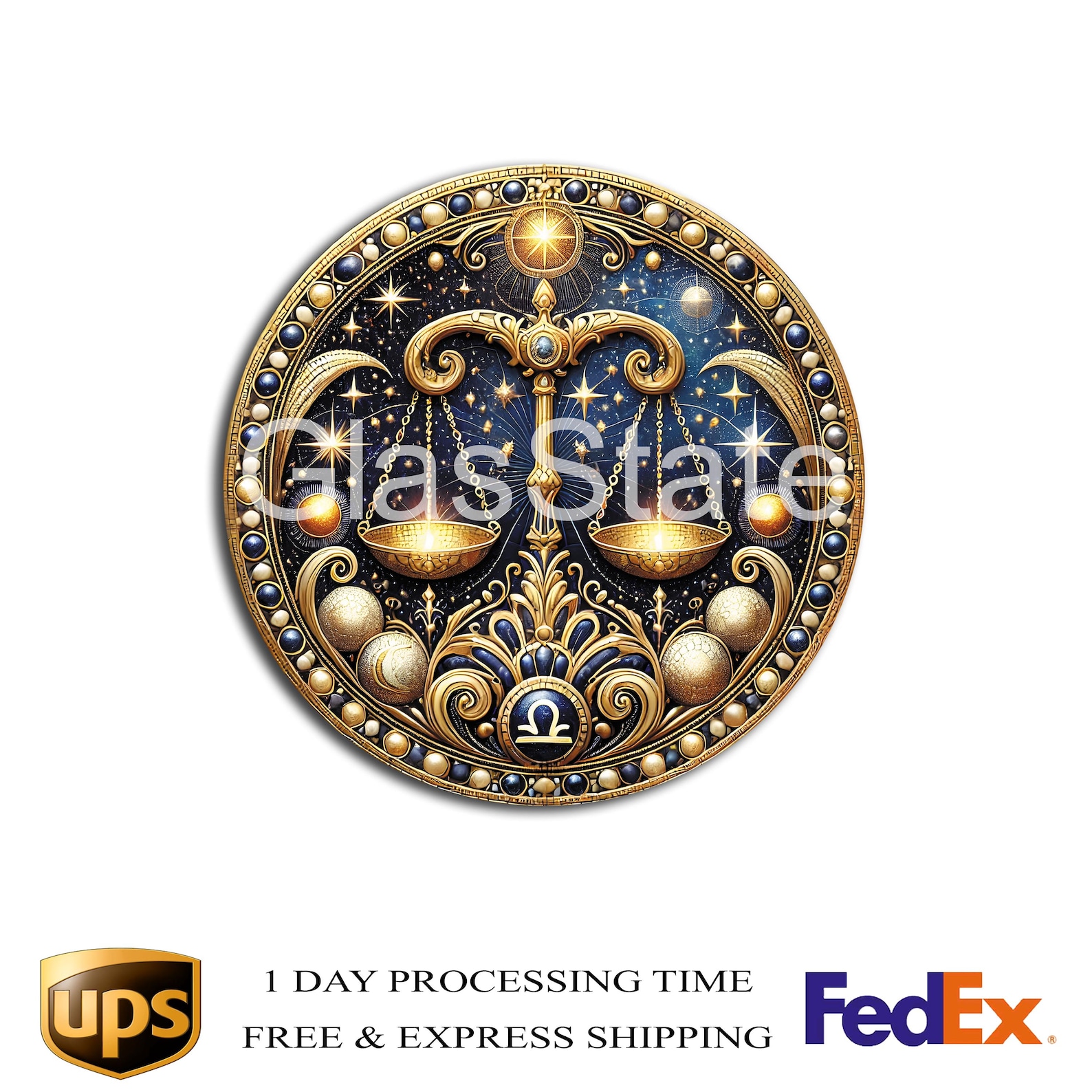 Tempered Glass Wall Art, Libra Zodiac Sign, Horoscope Wall Art ...