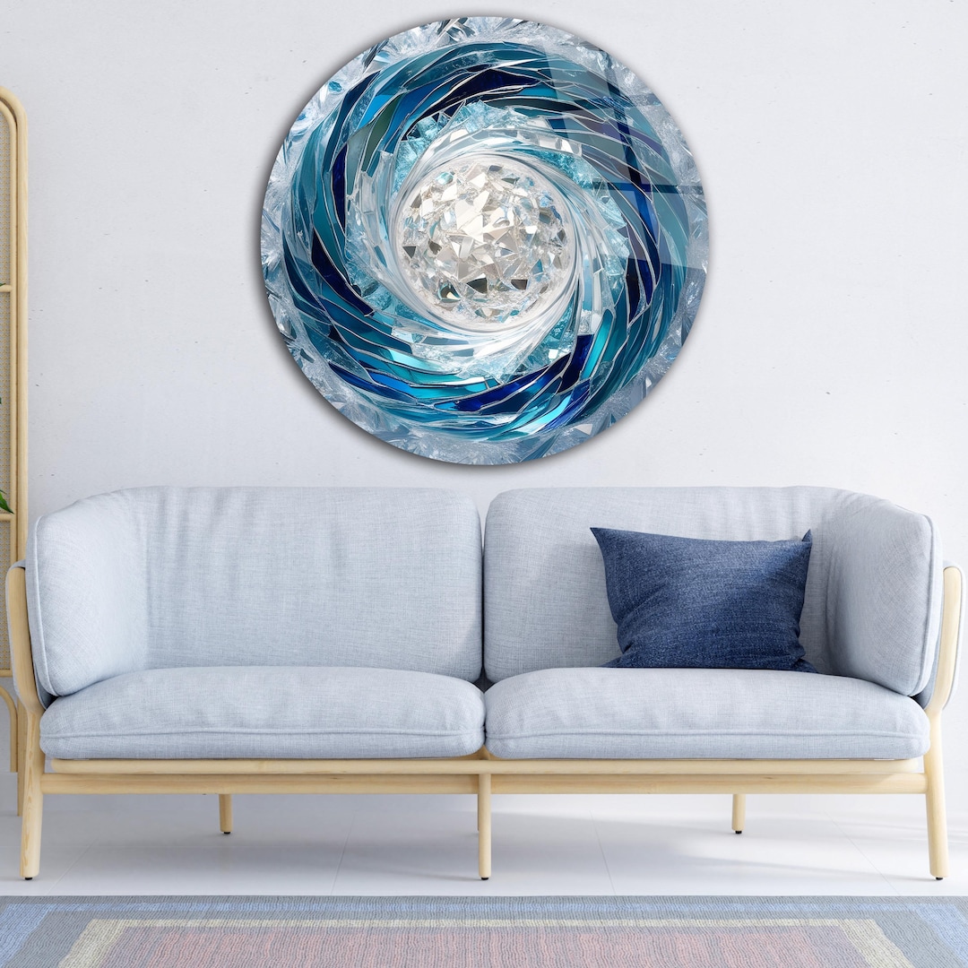 Tempered Glass Wall Art-abstract Round Wall Art Gift-abstract Wall Art ...