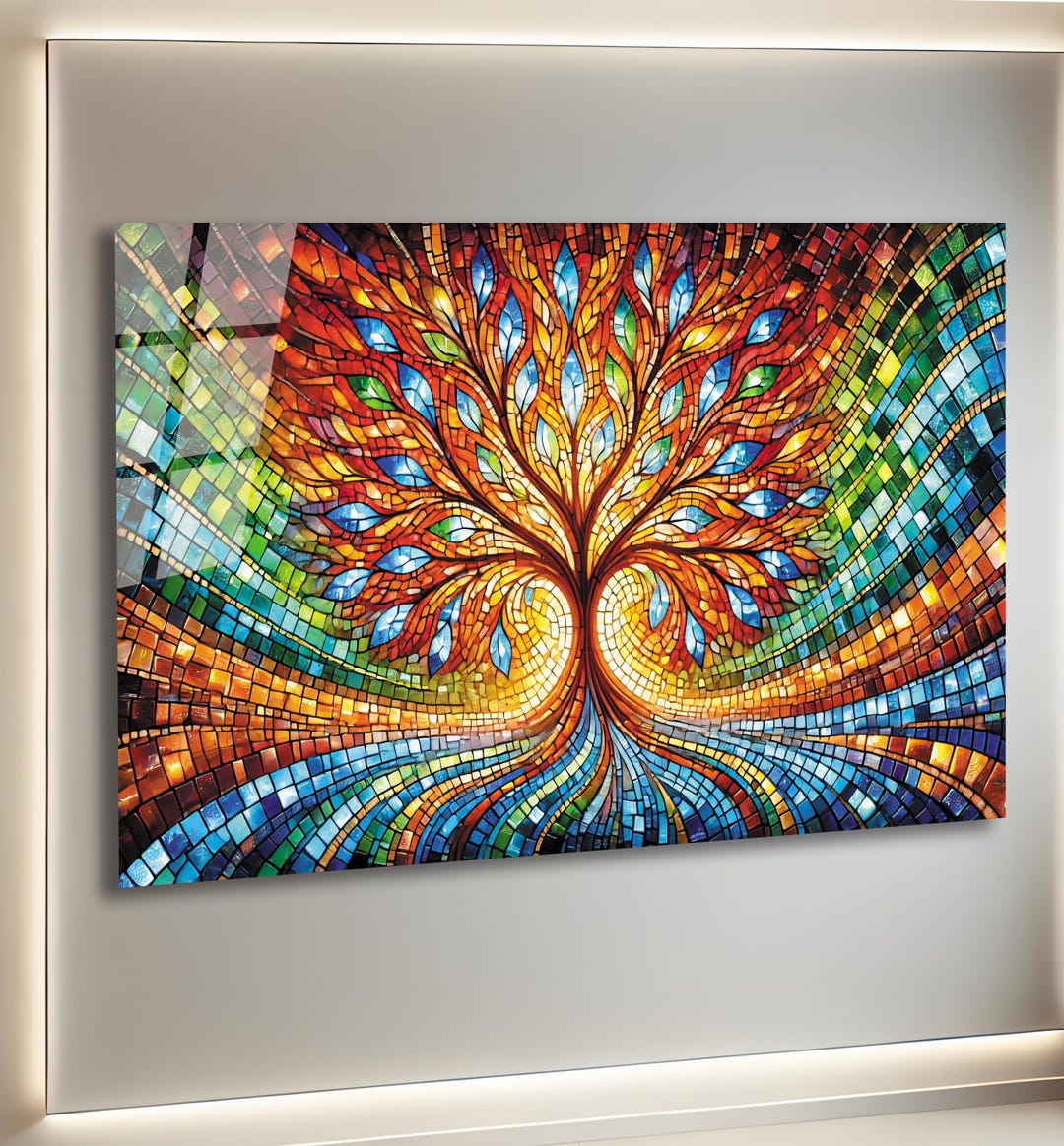 Tree Of Life Glass Wall Art Modern Wall Art T Stained Glass Art 5793