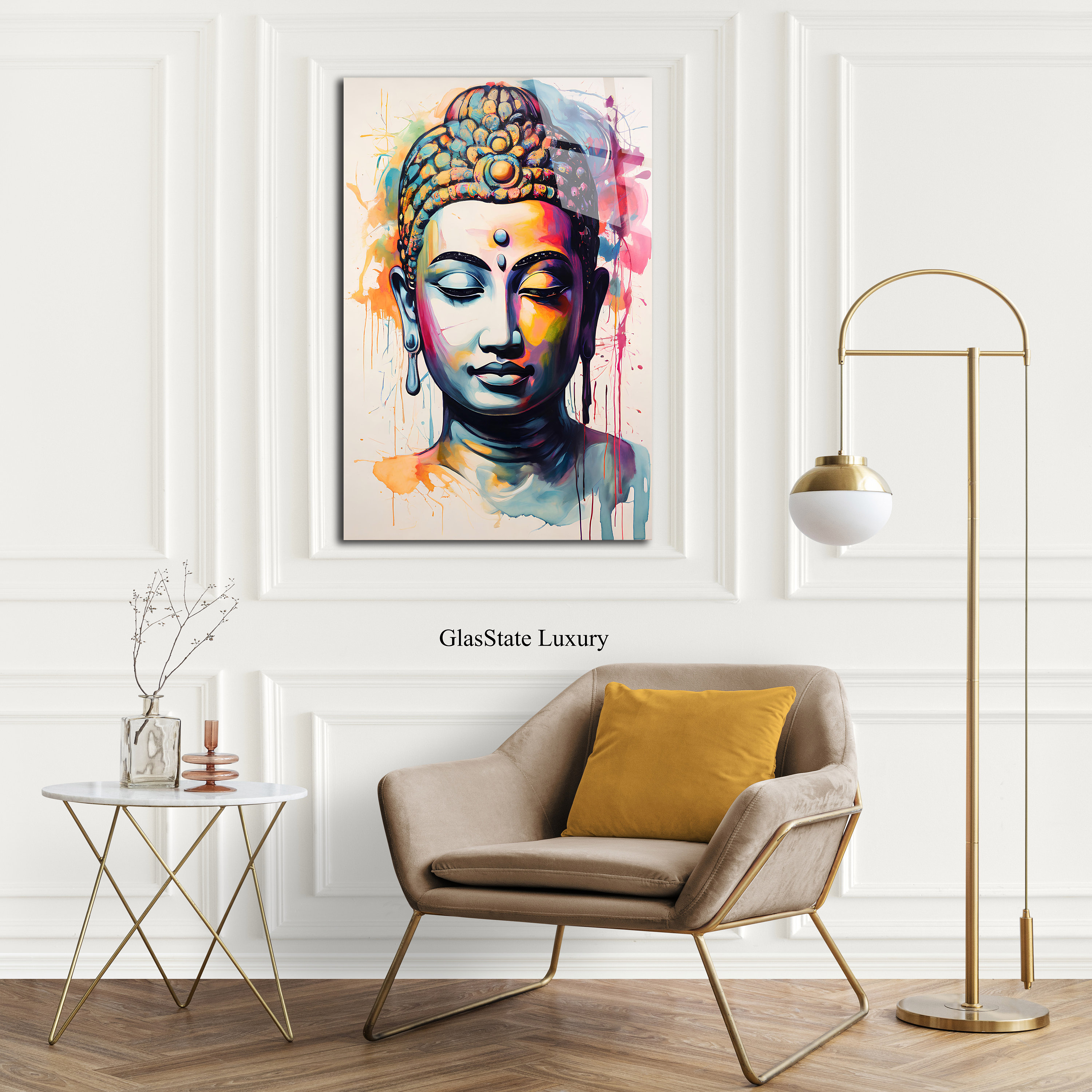 Tempered Glass Wall Art Lord Buddha Wall Art Housewarming Gifts ...
