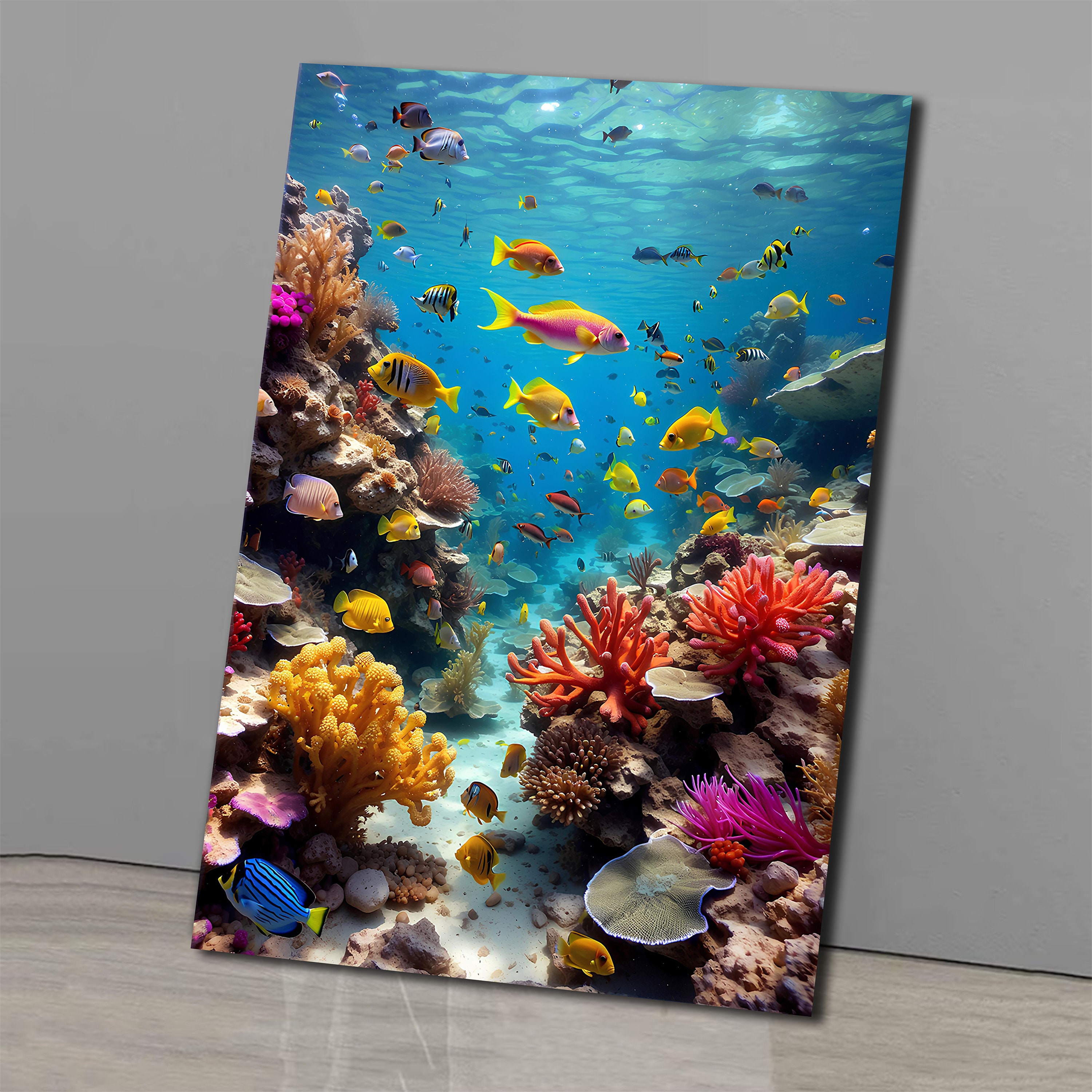 Sea Creatures Wall Art , Fishes Wall Art , Ocean Wall Decor , Tempered ...