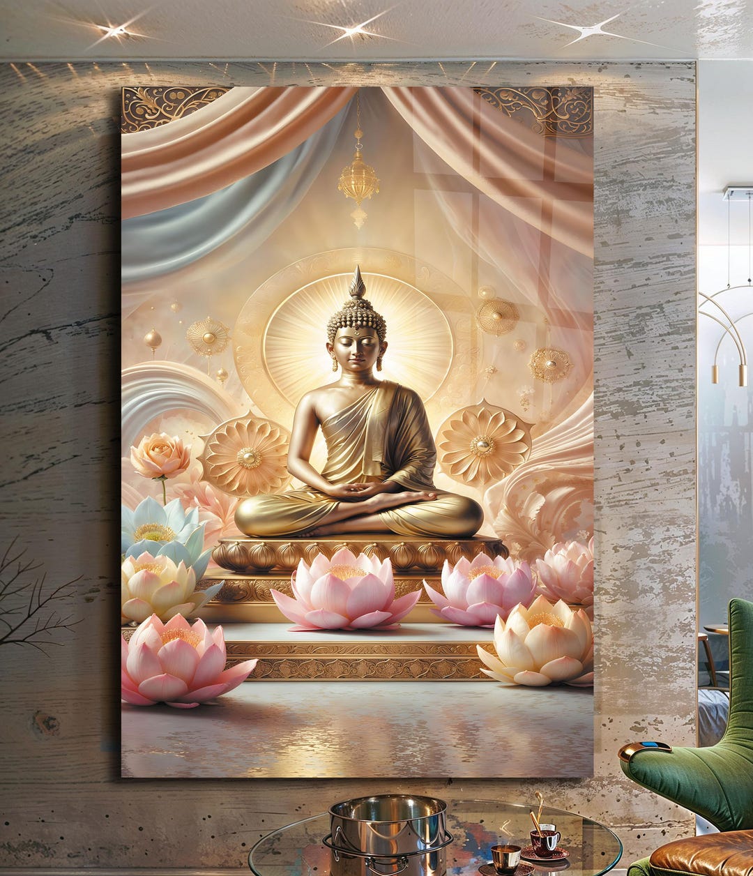 Tempered Glass Wall Art | Lord Buddha Wall Art | Housewarming Gifts ...