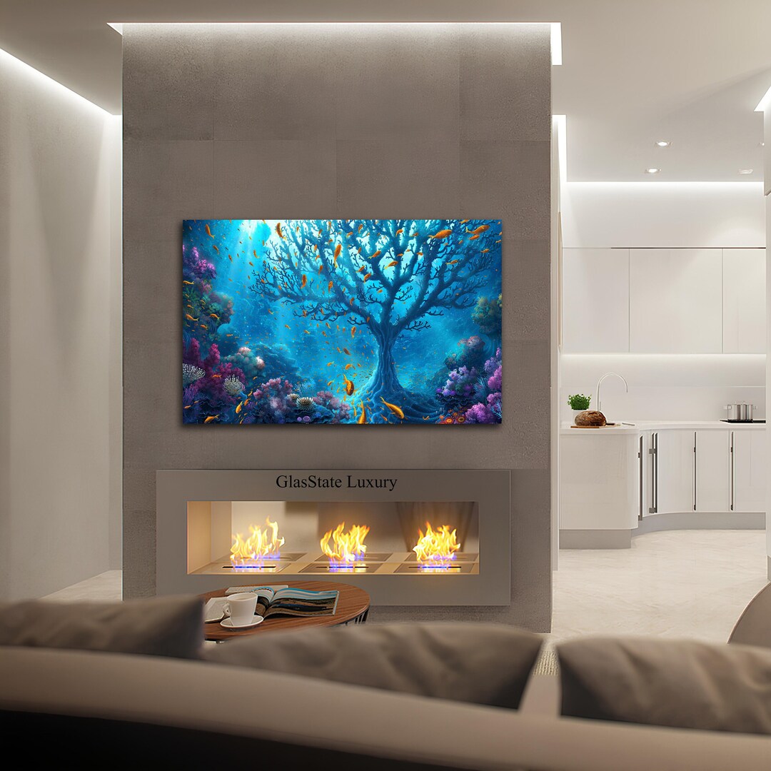 Tempered Glass Under Sea Wall Art | Aquarium Wall Decor | Glass ...