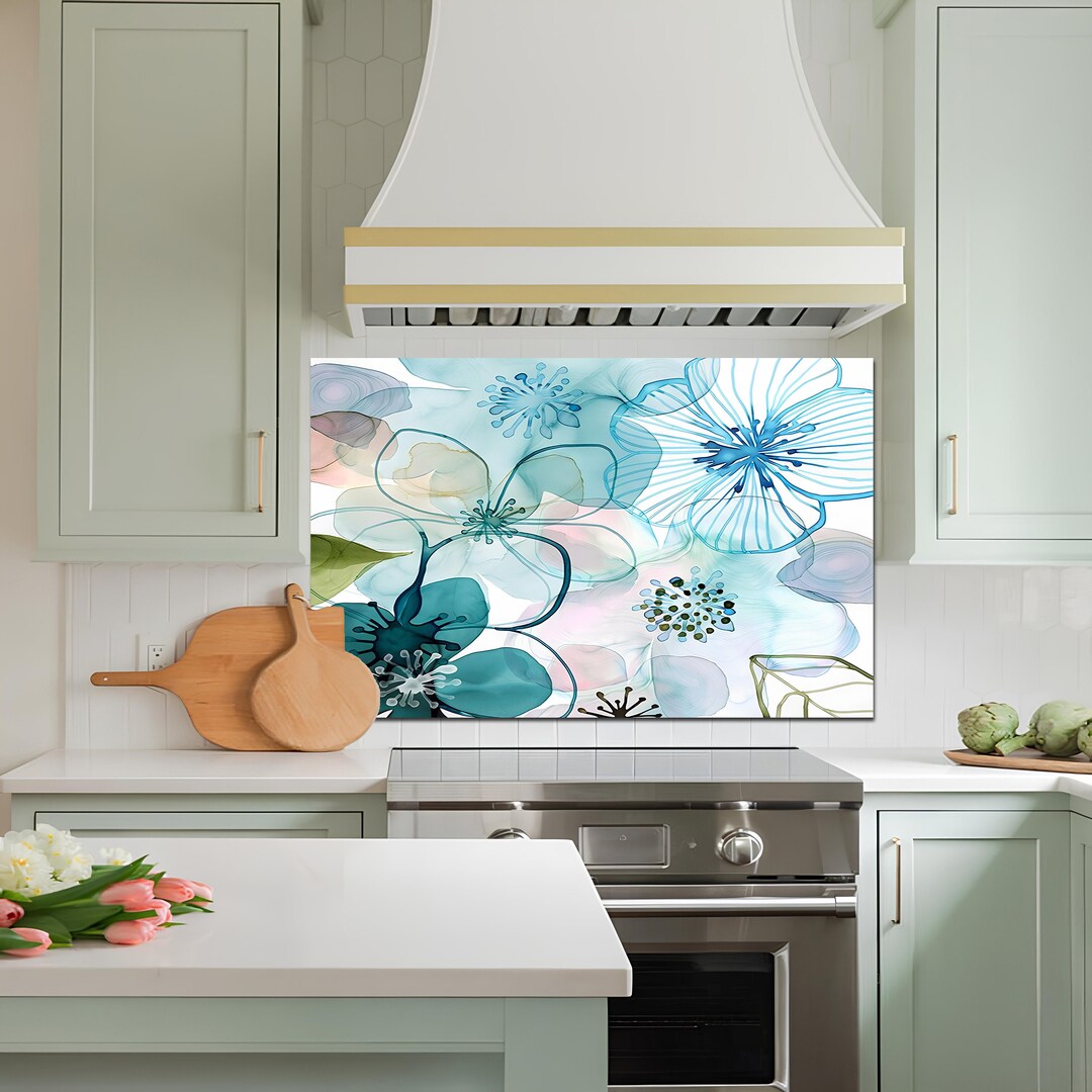 Tempered Glass Stove Backsplash Panel, Stove Back Cover, Kitchen Decor ...