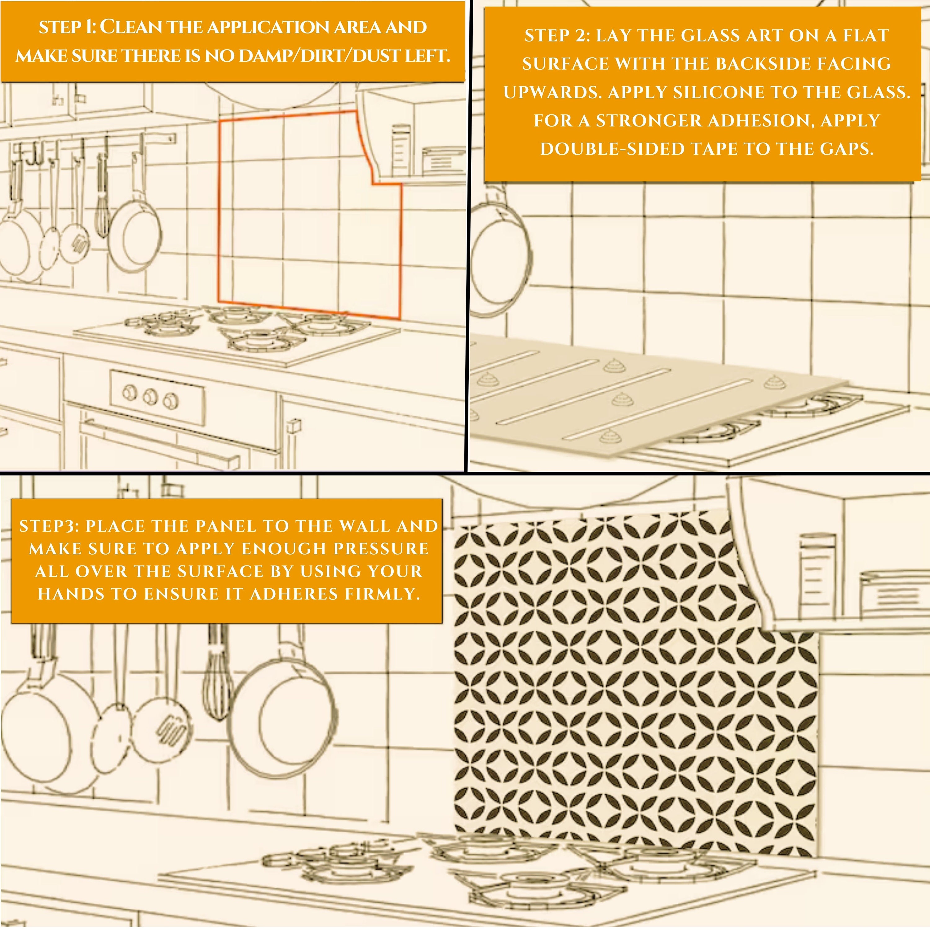 Glass Stove Backsplash Panel, Kitchen Backsplash Tile, Chopping Board ...