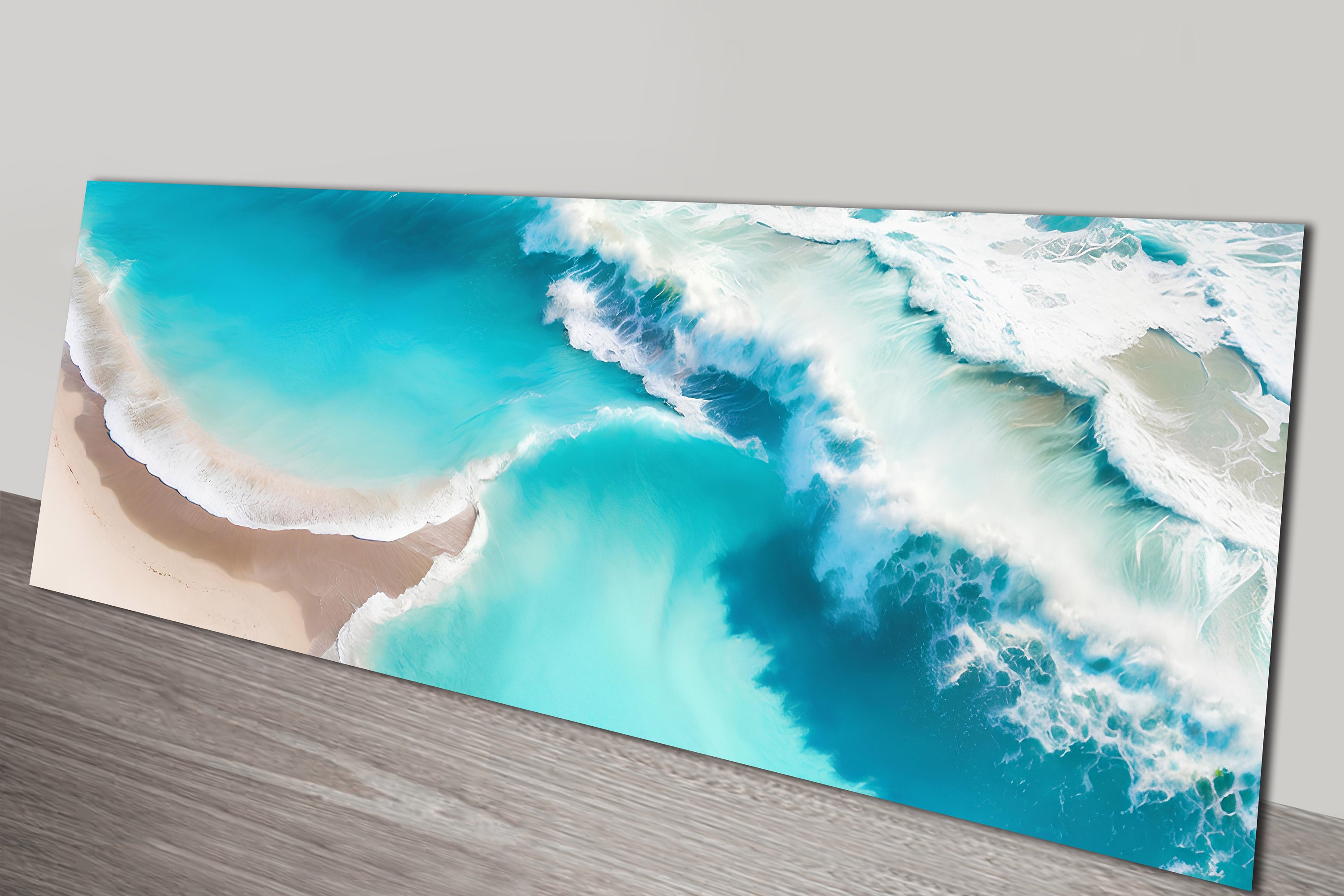 Panoramic Wall Art, Ocean Wave Wall Art, Tempered Glass Wall Art, Ocean ...