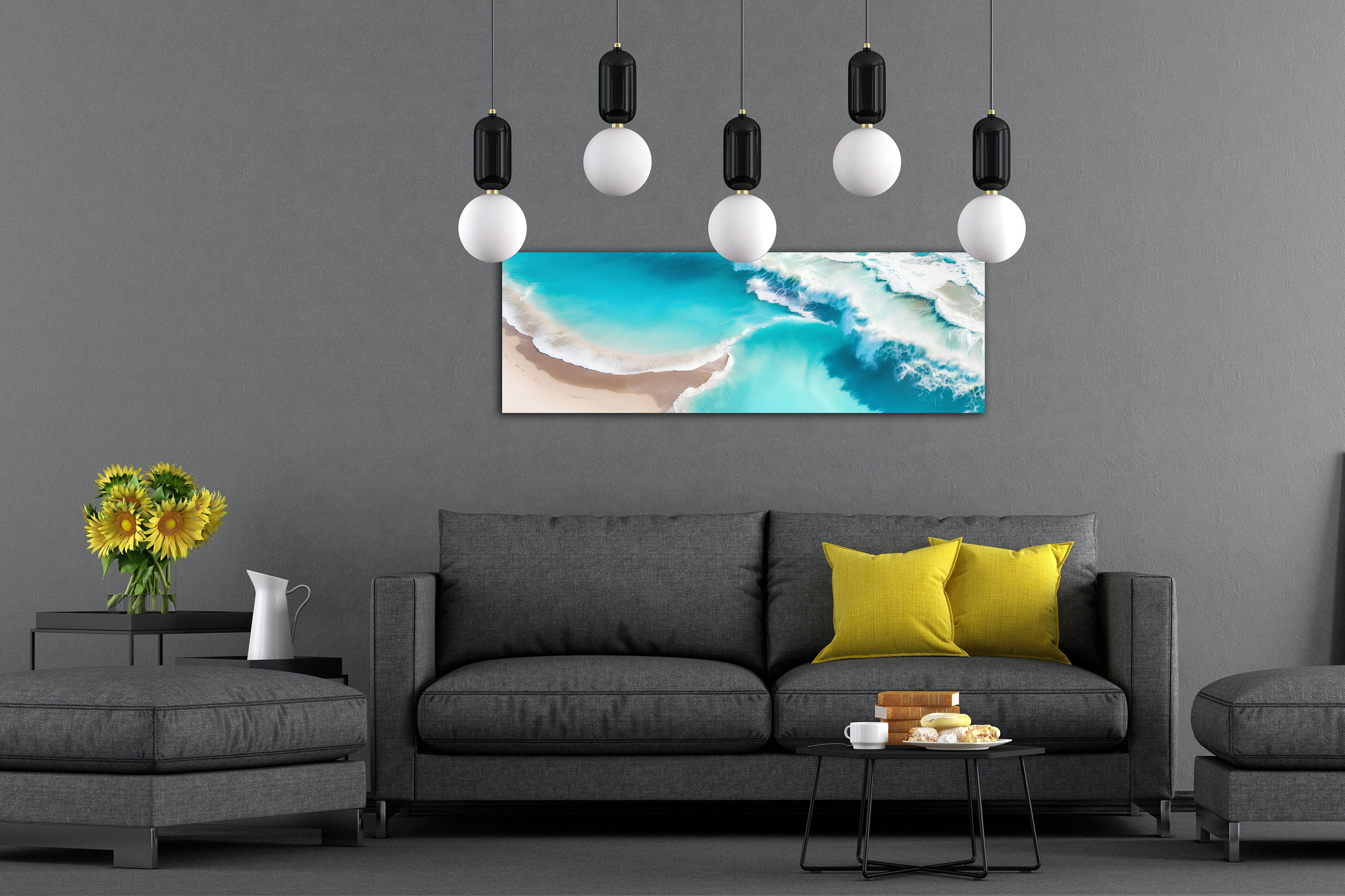 Panoramic Wall Art, Ocean Wave Wall Art, Tempered Glass Wall Art, Ocean ...