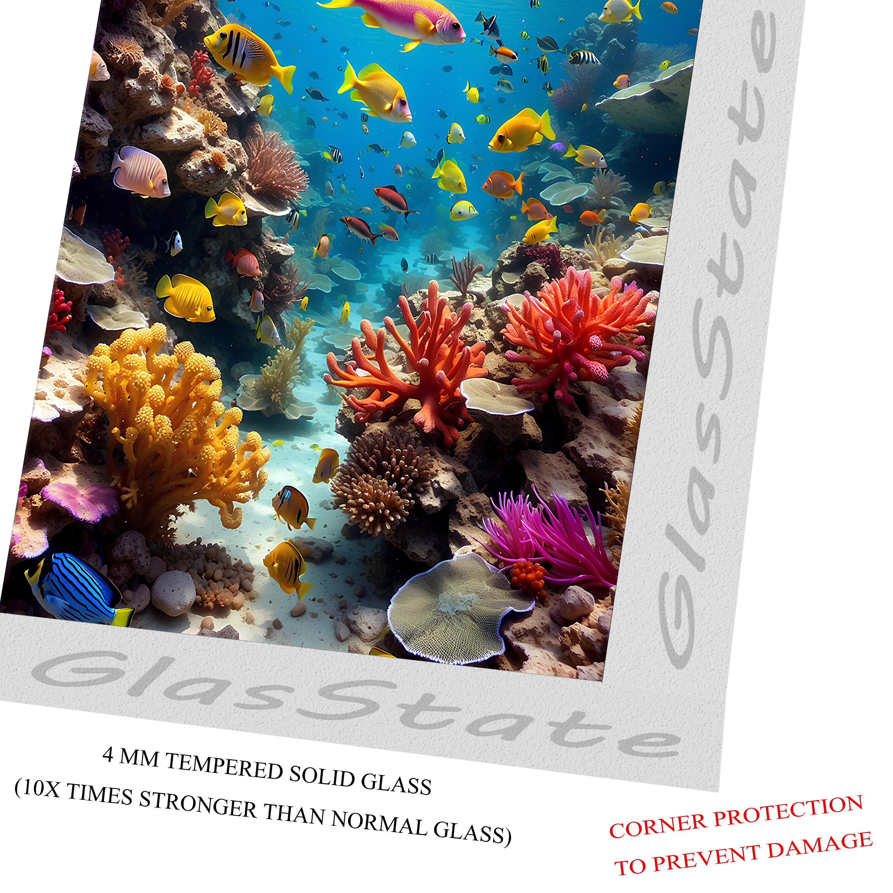 Sea Creatures Wall Art , Fishes Wall Art , Ocean Wall Decor , Tempered ...