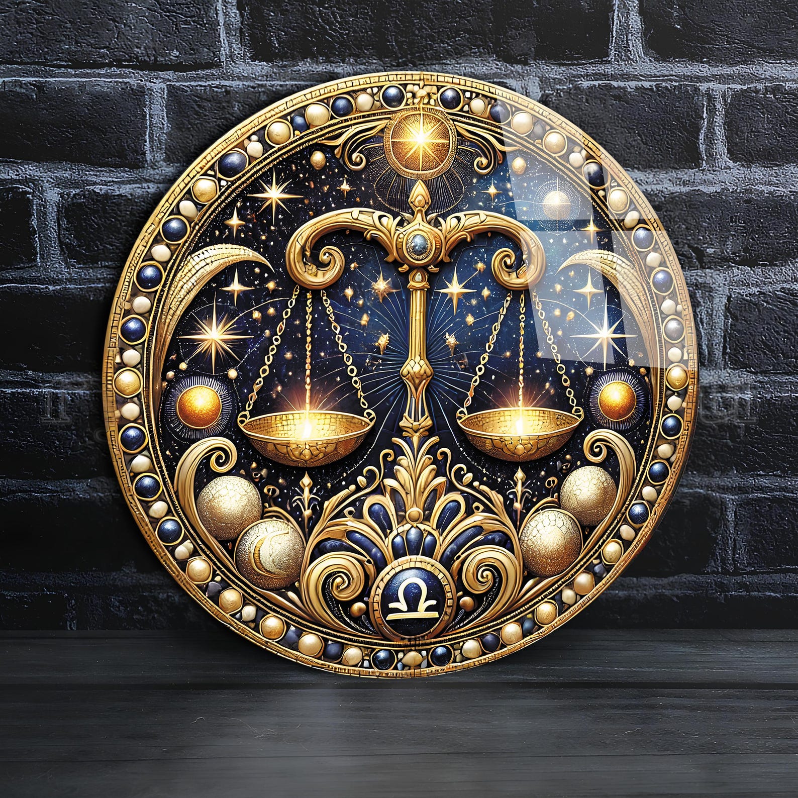 Tempered Glass Wall Art, Libra Zodiac Sign, Horoscope Wall Art ...