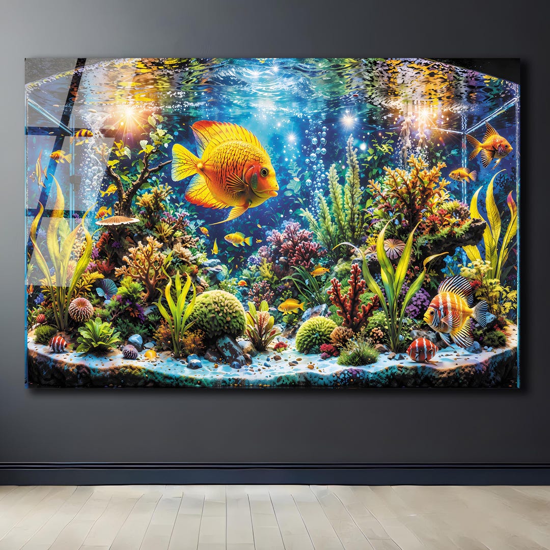 Tempered Glass Under Sea Wall Art | Aquarium Wall Decor | Glass ...