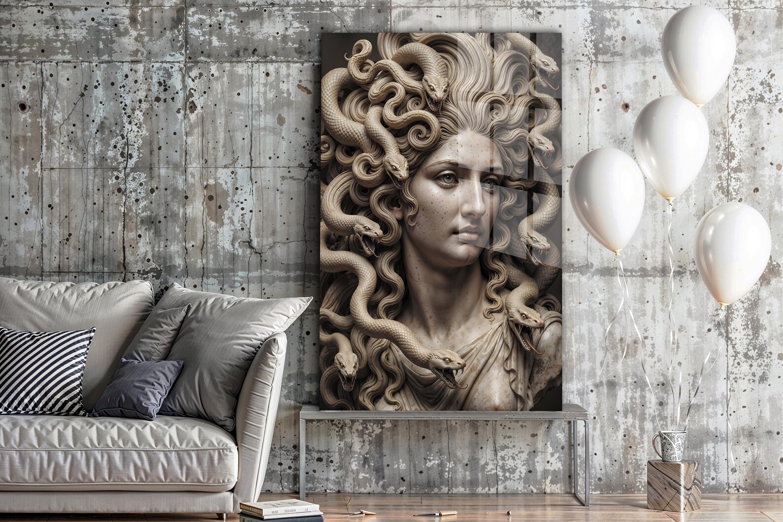 Medusa Wall Art, Mystic Glass Art, Tempered Glass Wall Art, Medusa Wall ...