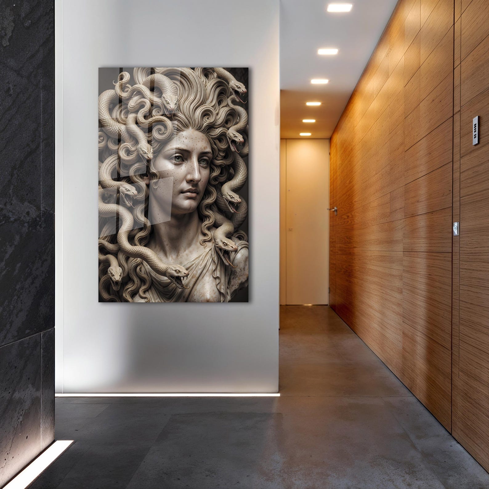 Medusa Wall Art, Mystic Glass Art, Tempered Glass Wall Art, Medusa Wall ...