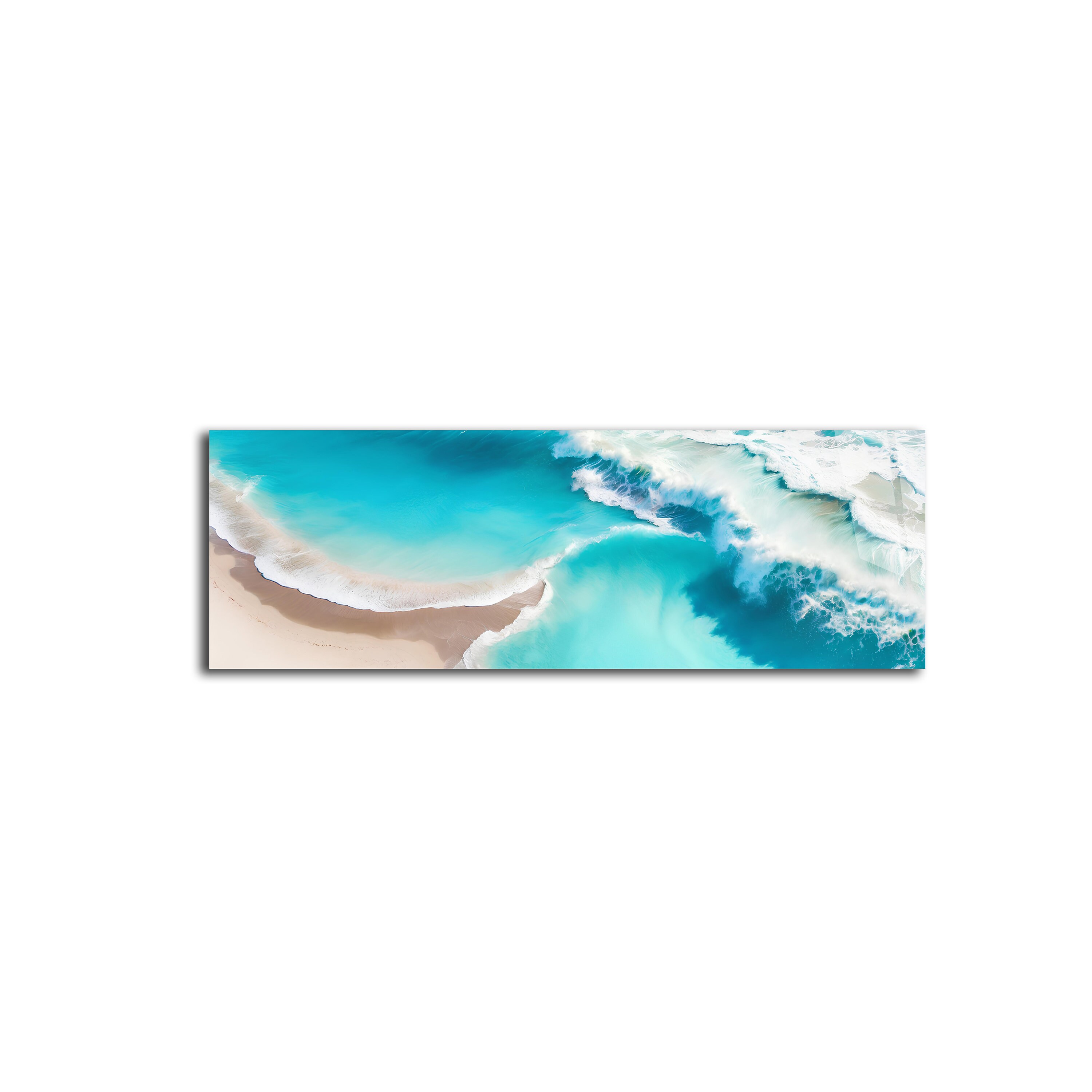 Panoramic Wall Art, Ocean Wave Wall Art, Tempered Glass Wall Art, Ocean ...