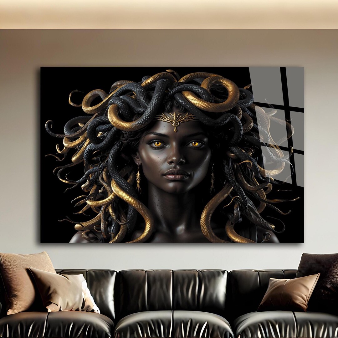 Medusa Wall Art, Mystic Glass Art, Tempered Glass Wall Art, Medusa Wall ...