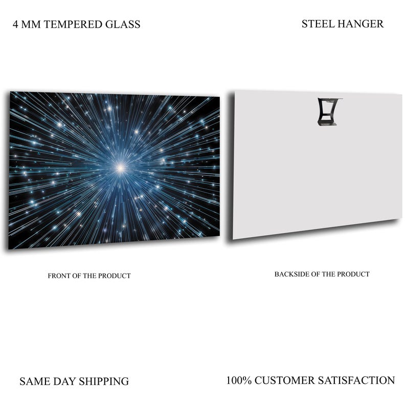 Galaxy Vortex Glass, Tempered Glass Wall Art, Panoramic Wall Art, Wall ...