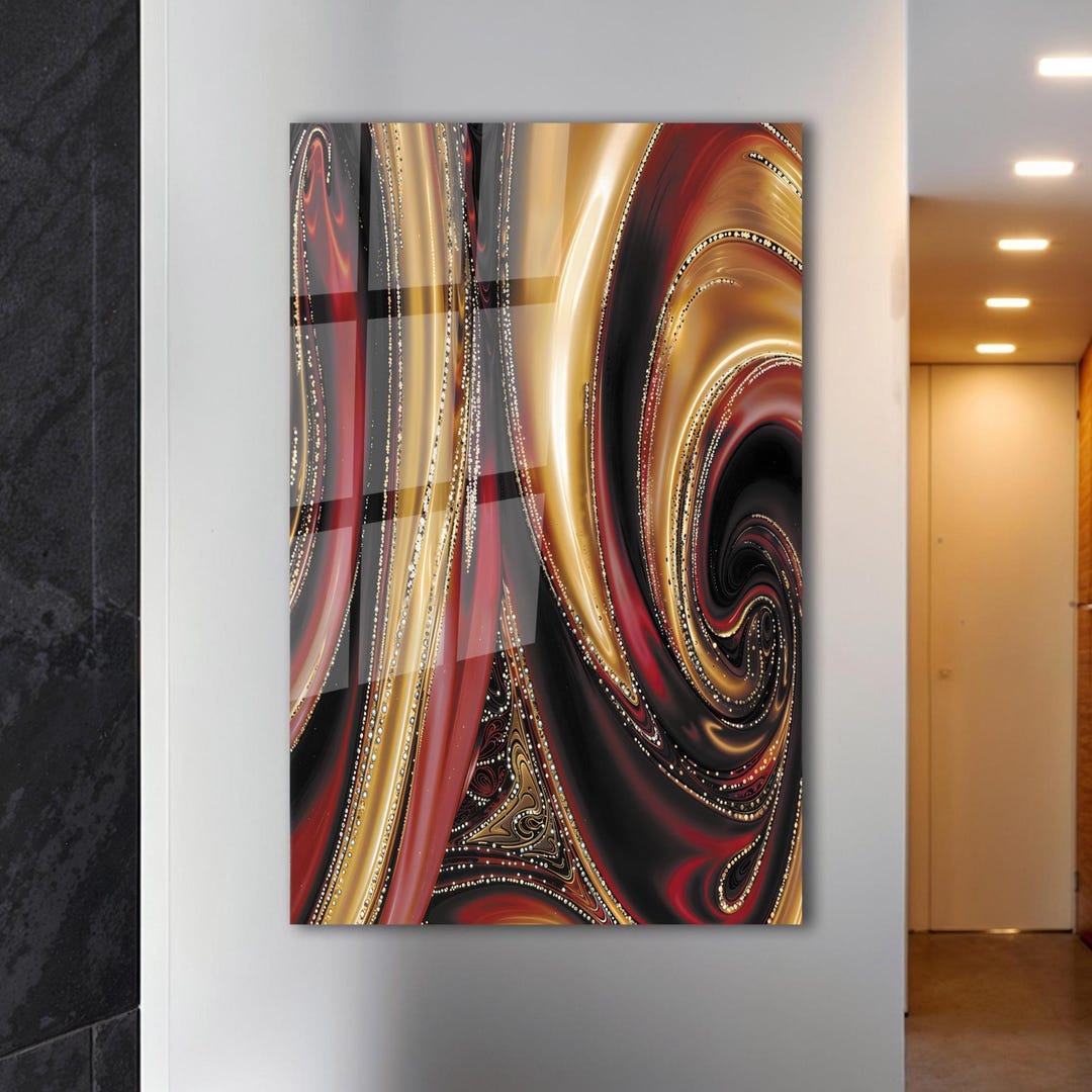 Abstract Red Marble Tempered Glass Wall Art, Mega Size - Etsy