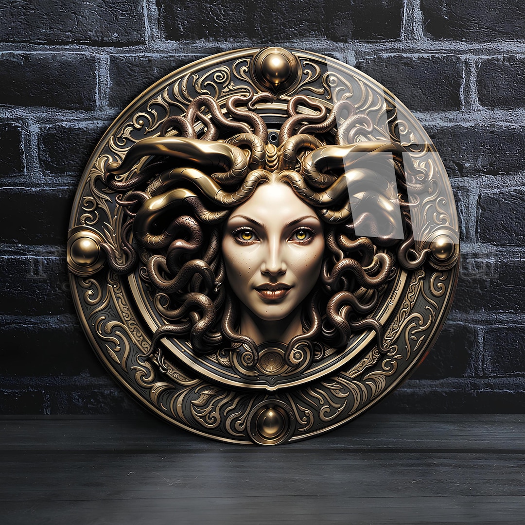 Medusa Wall Art, Round Glass Art, Tempered Glass Wall Art, Medusa Wall ...