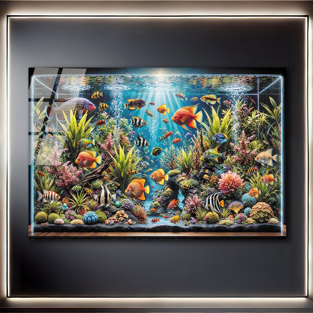 Tempered Glass Under Sea Wall Art | Aquarium Wall Decor | Glass ...