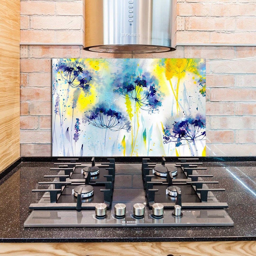 Tempered Glass Stove Backsplash Panel, Stove Back Cover, Kitchen Decor ...