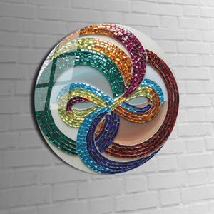 Infinity Symbol Glass Wall Art-round Ancient Mosaic-modern Art-round ...