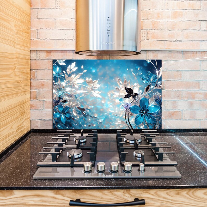 Tempered Glass Stove Backsplash Panel, Stove Back Cover, Kitchen Decor ...