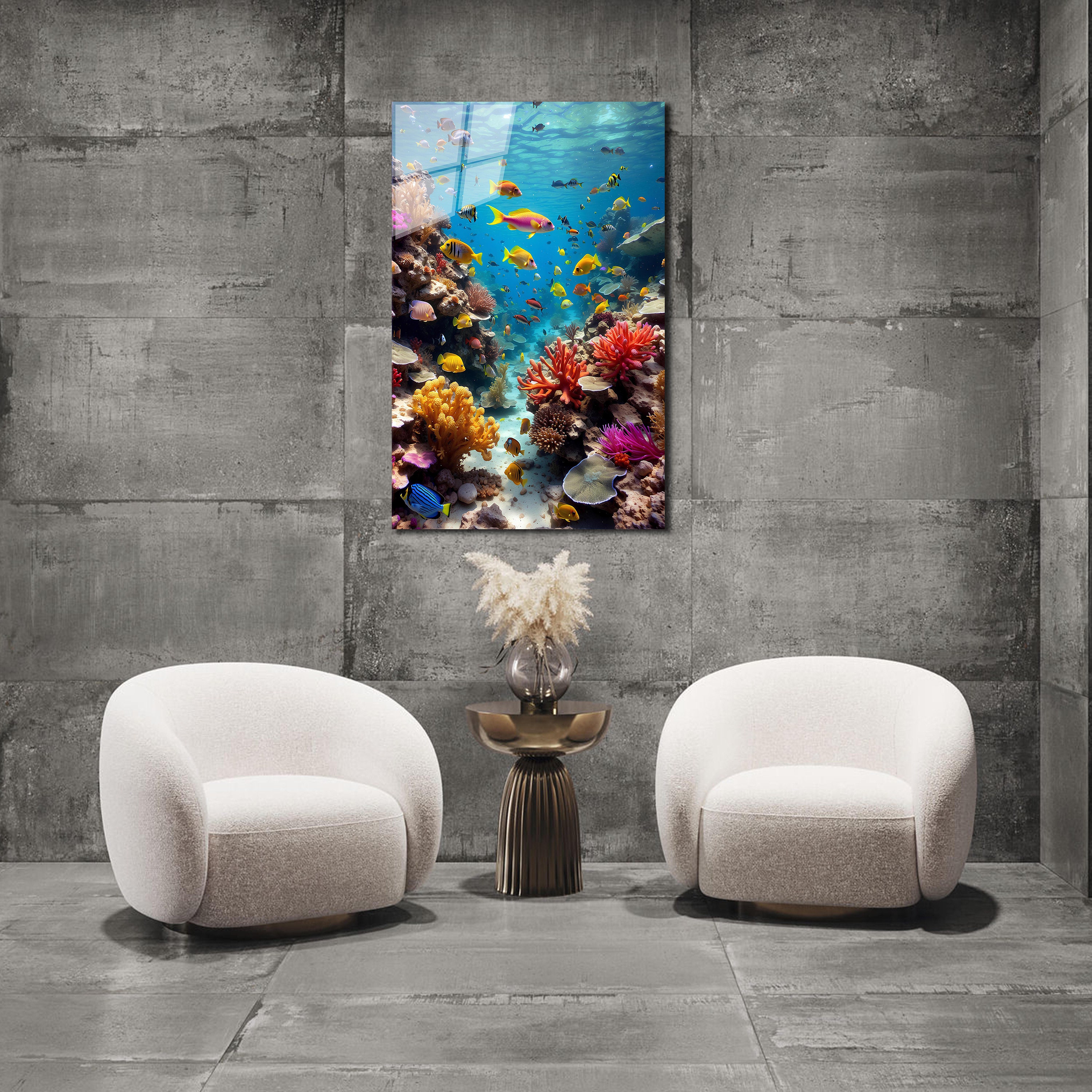 Sea Creatures Wall Art , Fishes Wall Art , Ocean Wall Decor , Tempered ...