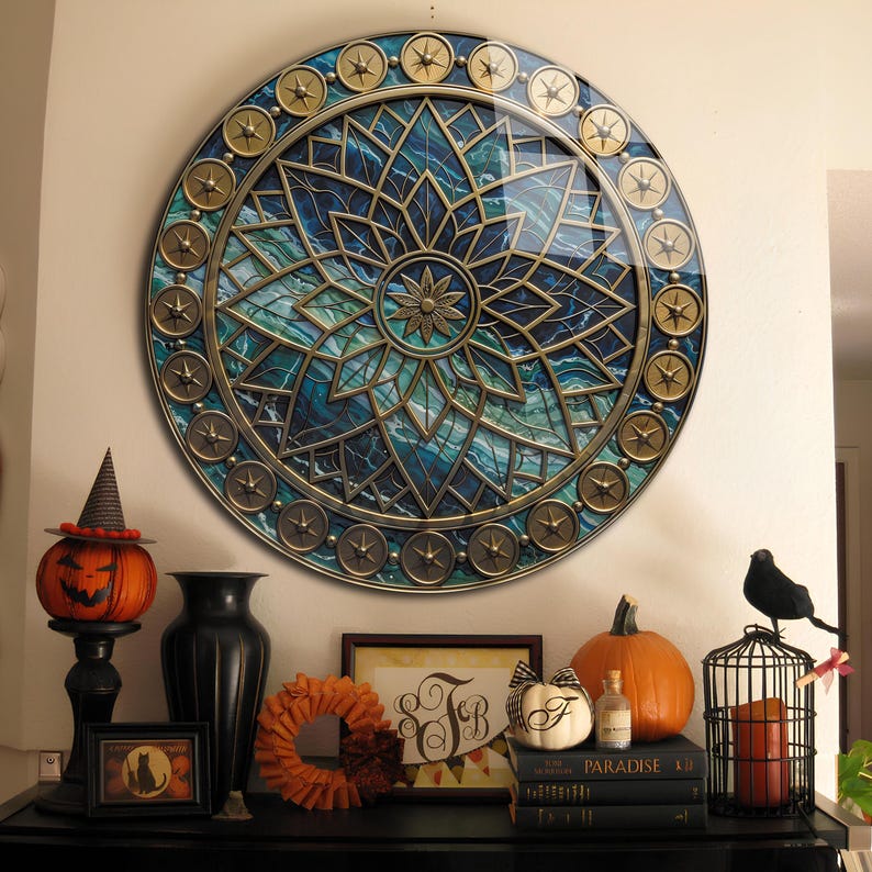Turkish Patterned Tempered Glass Art | Ethnic Tile Glass Art | Wall ...