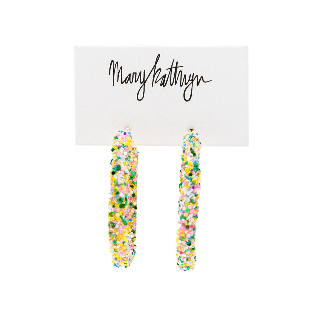 Pastel Rainbow Glitter Hoops - Etsy